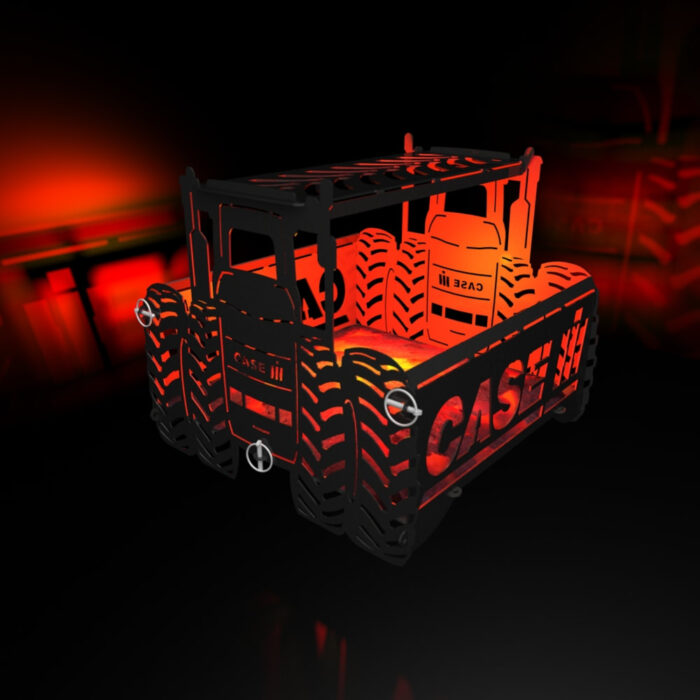 Case tractor themed fire pit – RUSTED ROOSTER FAB